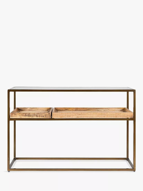 nkuku Luzon Display Console Table, Brass by John Lewis & Partners ...