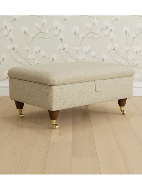 Laura Ashley Mortimer Footstool, Teak Leg by John Lewis & Partners ...