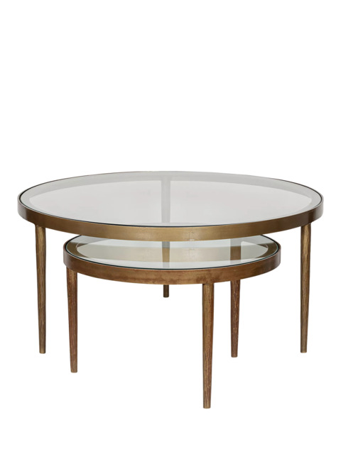 nkuku Jiya Duo Coffee Table, Brass by John Lewis & Partners | ufurnish.com