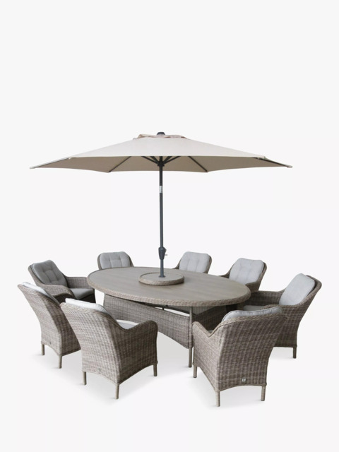 LG Outdoor St Tropez 8-Seater Oval Garden Dining Table & Chairs Set ...