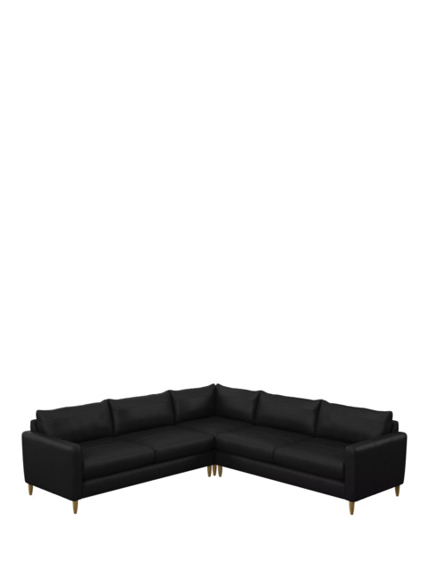 John Lewis Bailey II 5+ Seater Leather Corner Sofa, Light Leg by John ...