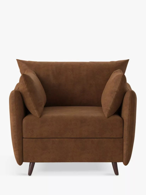 Swyft Model 08 Small 1 Seater Single Faux Leather Sofa Bed, Chestnut by John Lewis & Partners ...