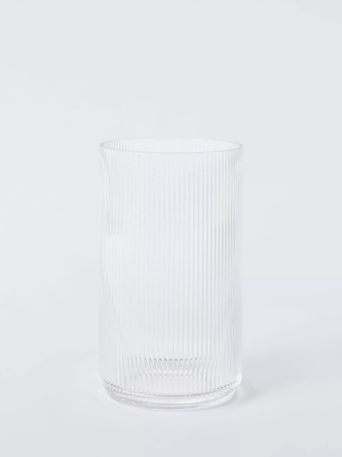 John Lewis Ribbed Glass Column Vase, H21cm, Clear by John Lewis ...