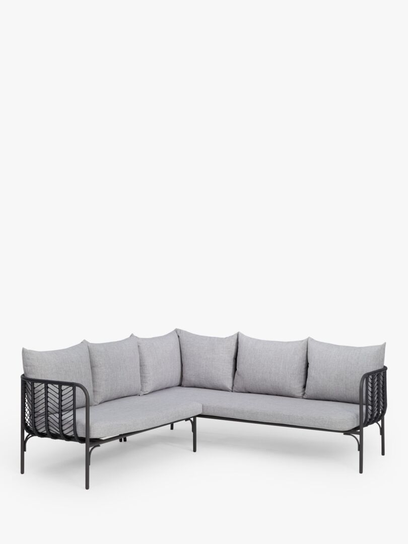 John Lewis Chevron 4 Seater Corner Garden Sofa Black Grey by John Lewis Partners ufurnish