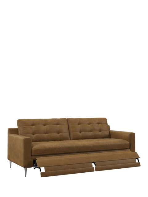 John Lewis Draper II Motion Leather Large 3 Seater Sofa, Metal Leg ...