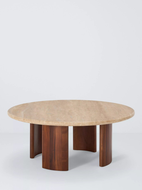 John Lewis Adina Travertine Top Coffee Table, Walnut by John Lewis ...