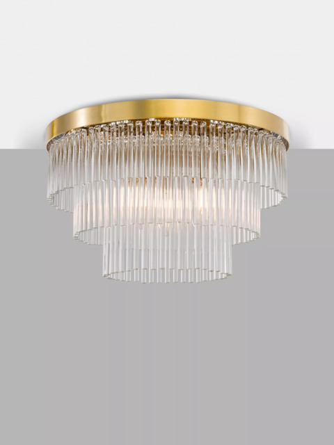 John Lewis Shiminista Chandelier Flush Ceiling Light, Matte Brass by ...