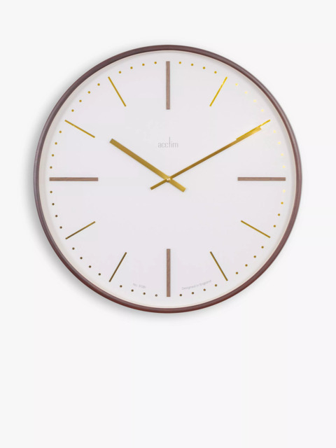 Acctim Knoll Oak Wood Frame Analogue Quartz Wall Clock, 53cm, Natural ...