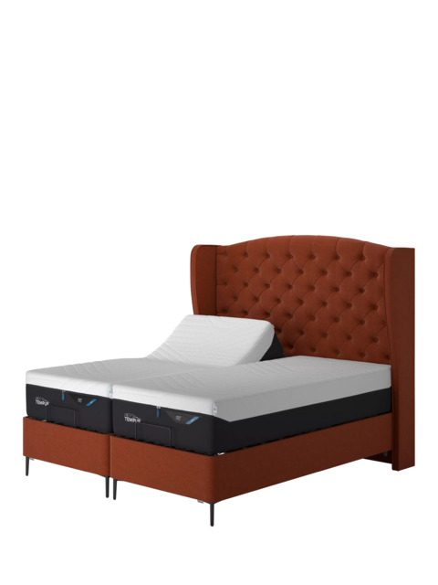 TEMPUR® Suffolk Slim Divan Adjustable Disc Upholstered Bed, Super King ...