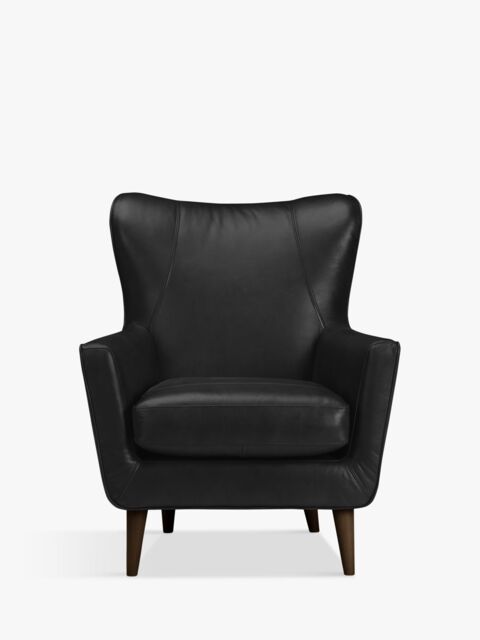 John Lewis Thomas Leather Wing Chair, Dark Leg by John Lewis & Partners ...
