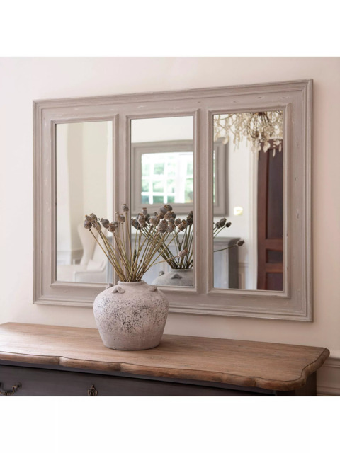 One.World Wilton Elise Rectangular Panelled Wood Wall Mirror, 103 x ...