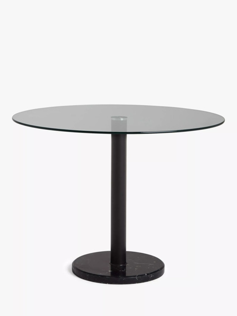 John Lewis Enzo 4 Seater Marble Dining Table, 100cm, Black by John ...