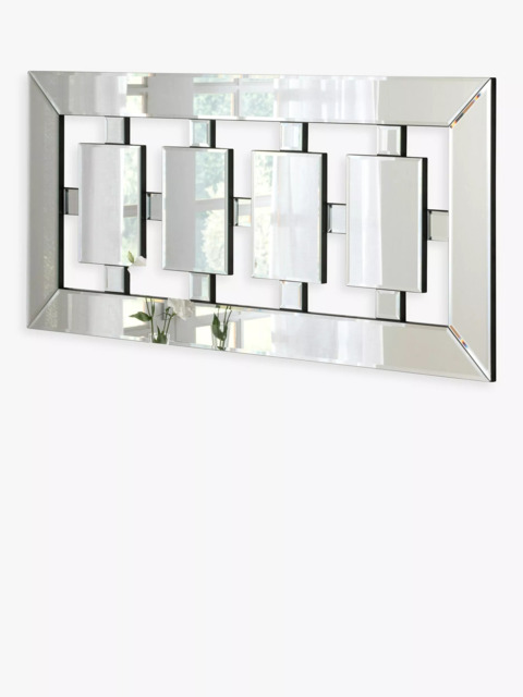 Yearn Tokyo Bevelled Glass Rectangular Wall Mirror, 56 x 119cm, Black ...
