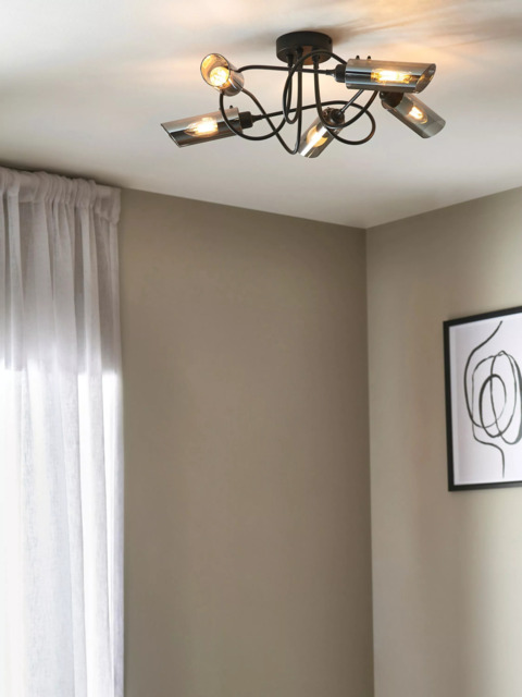 John Lewis Limbo 5 Arm Ceiling Light, Black by John Lewis & Partners ...