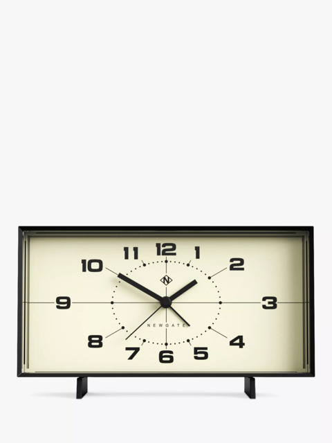 Newgate Clocks Wideboy Retro Silent Sweep Analogue Alarm Mantel Clock, 20.5cm by John Lewis ...