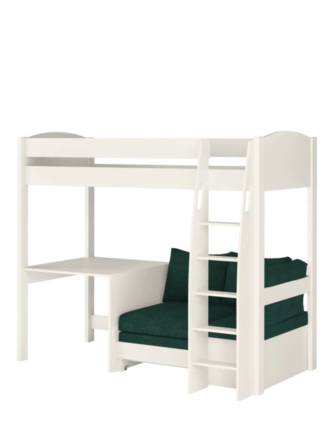Stompa Uno S 21 High Sleeper Bed Frame with Fixed Desk, Teal Green by ...