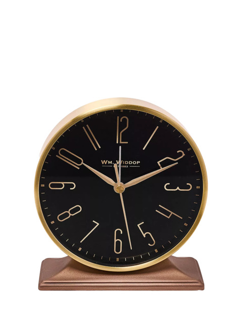 William Widdop Analogue Mantel Alarm Clock, Black/Gol by John Lewis ...