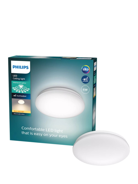 Philips Moire CL200 LED 6W Ceiling Light, White by John Lewis ...