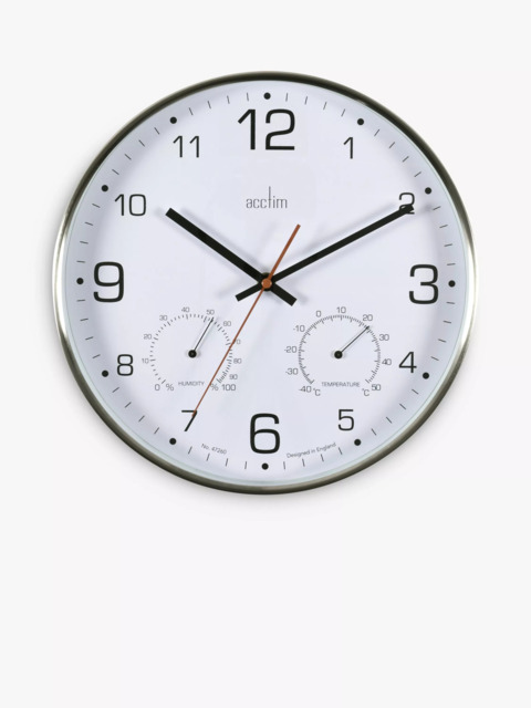 Acctim Komfort Analogue Non-Ticking Sweep Quartz Wall Clock, 30.5cm ...