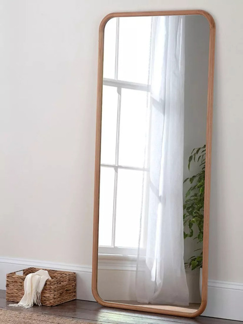 Yearn Sherwood Solid Oak Wood Frame Full-Length Wall/Leaner Mirror, 180 ...