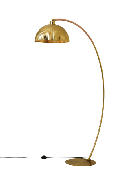 MADE Shell Shade Rattan Wrap Floor Lamp, Antique Brass by John Lewis ...