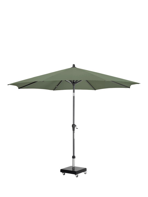 Pacific Riva Centre Pole Parasol & Base with Cover, 3m, Olive Green by ...