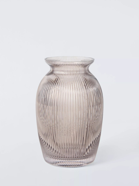 John Lewis Ribbed Glass Small Urn Vase, H17cm, Clear by John Lewis ...