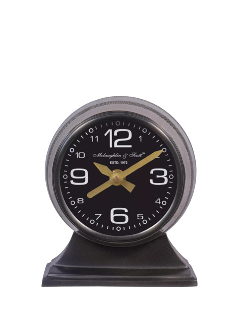 Libra Interiors Aviation Analogue Mantel Clock, Satin Grey by John ...