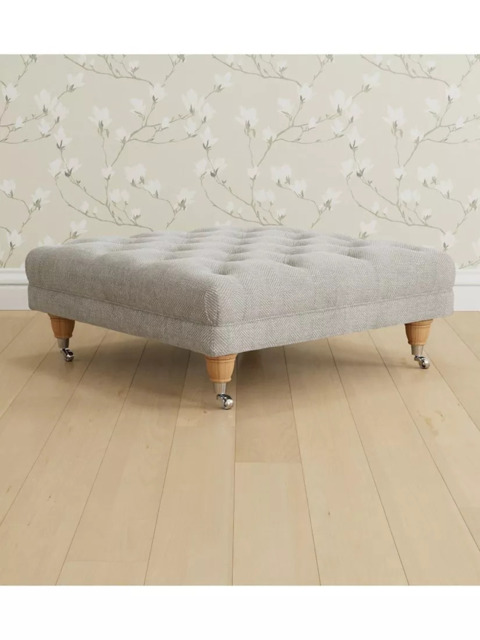 Laura Ashley Gloucester Footstool, Oak Leg by John Lewis & Partners ...