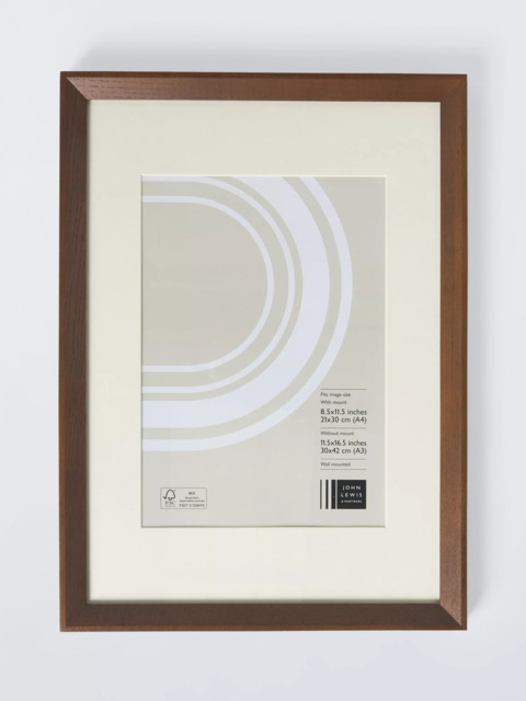 John Lewis Isla Photo Frame & Mount, FSC-Certified (Oak Wood), Walnut ...