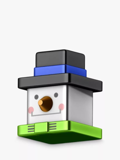 Alessi Cubik Snowman Christmas Tree Bauble by John Lewis & Partners ...