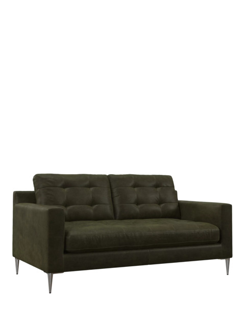 John Lewis Draper II Medium 2 Seater Leather Sofa, Metal Leg by John ...