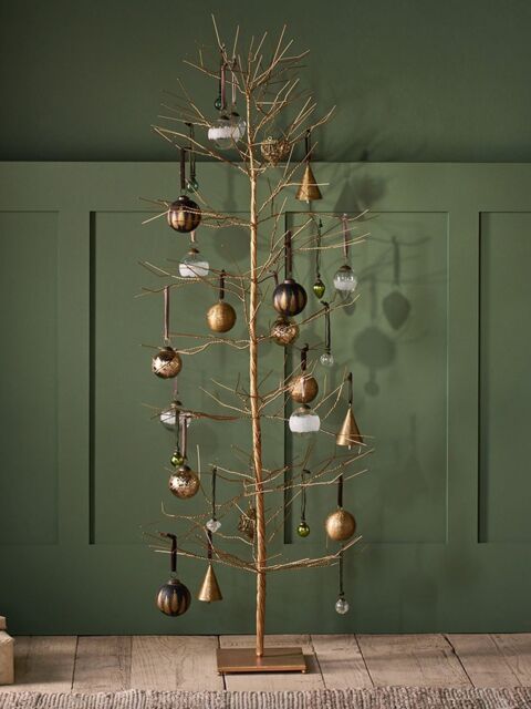 Nkuku Charida Wire Christmas Tree, Brass, Extra Large by John Lewis ...