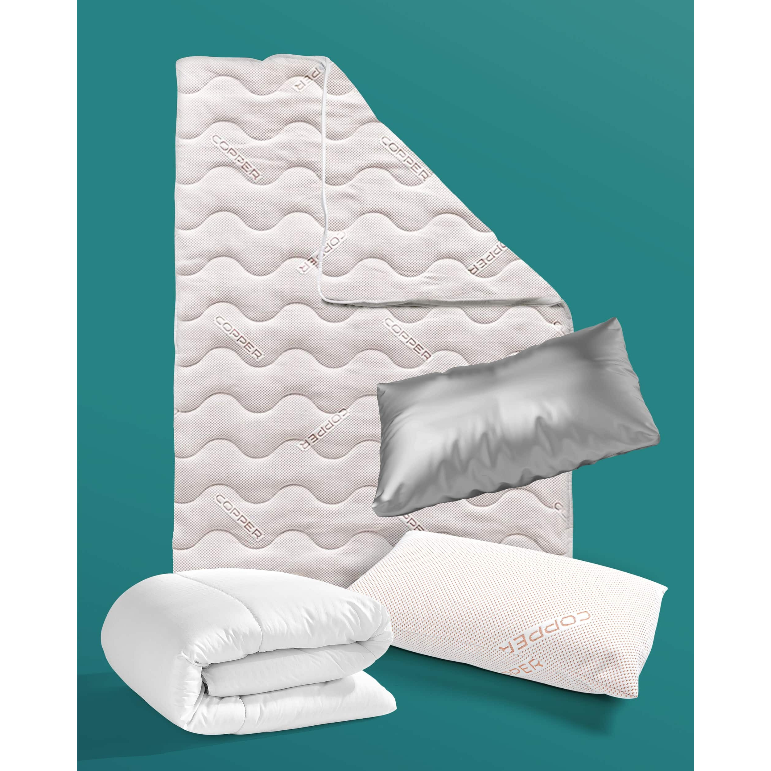 Deluxe Beauty Sleep Bundle - King, Light Grey by Kally Sleep | ufurnish.com