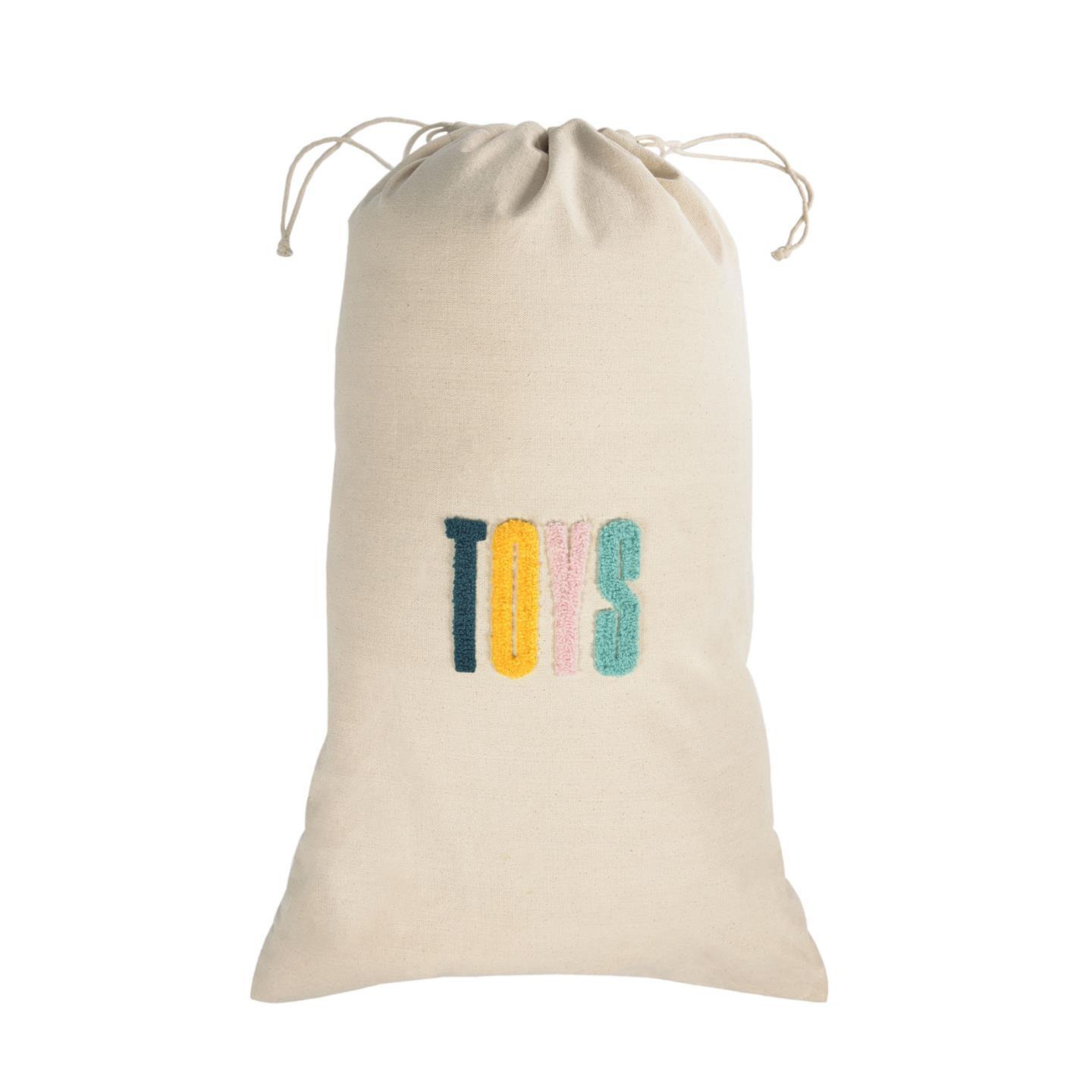 Sira 100% cotton toy bag with yellow and pink letters by Kave Home ...