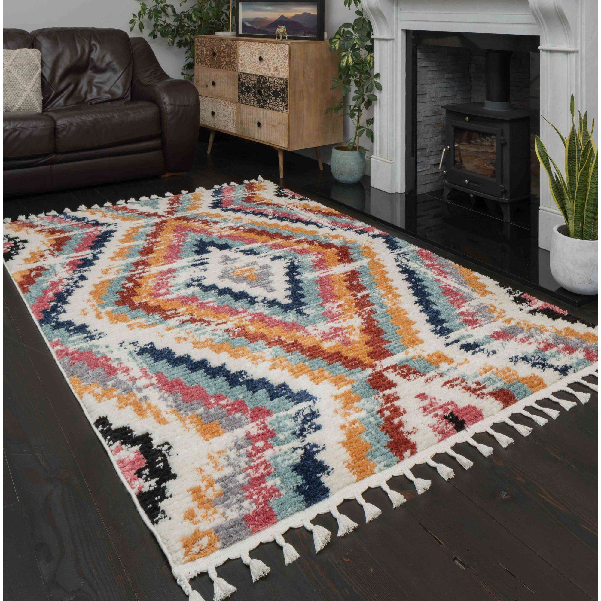 Vibrant Colourful Kilim Distressed Moroccan Hall Runner Rugs - Souk ...