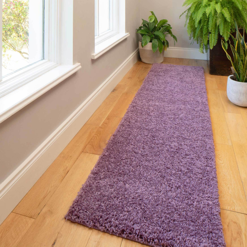 Mauve Shaggy Runner Rug - Vancouver by Kukoon | ufurnish.com