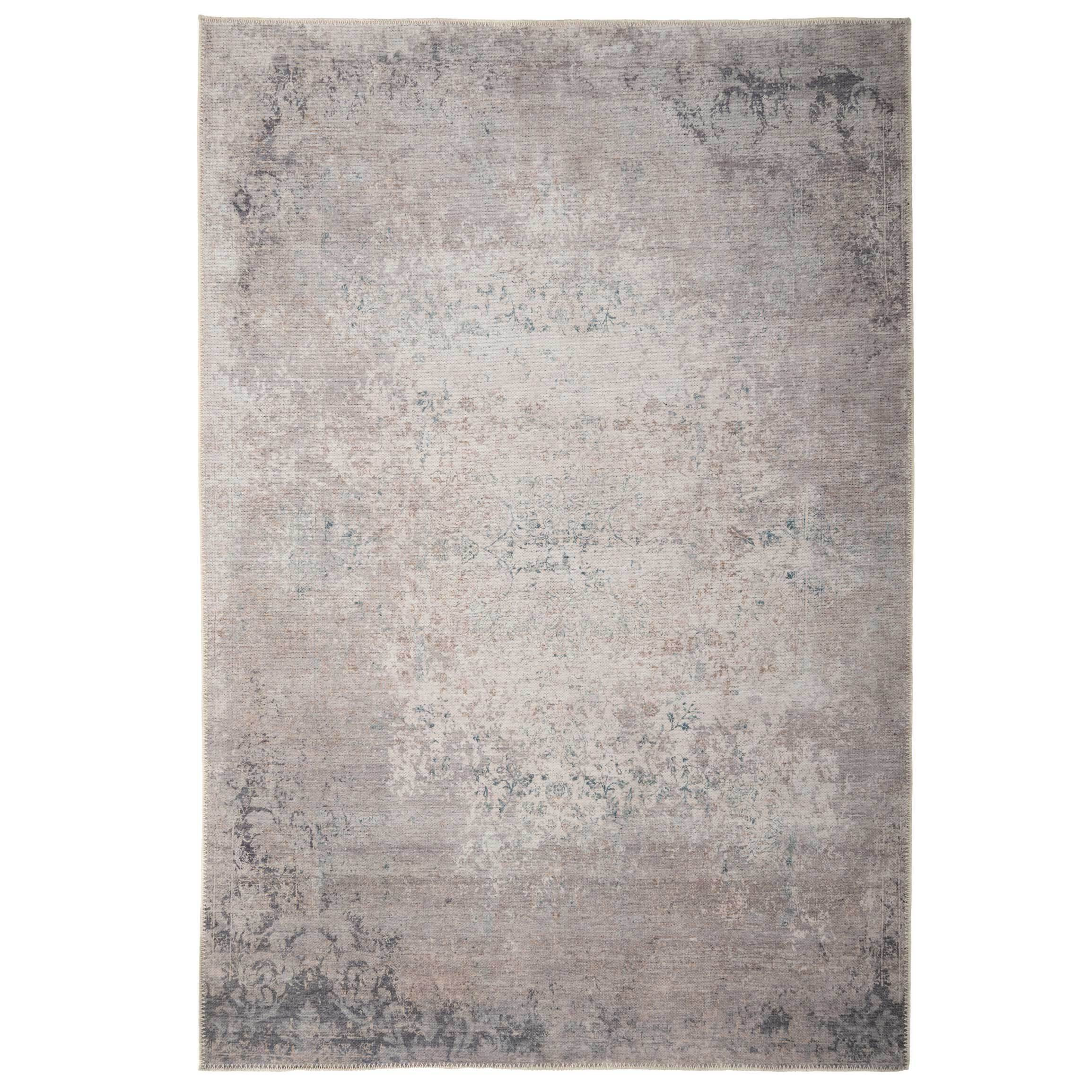Distressed Renaissance Greige Washable Rug - Renuu by Kukoon | ufurnish.com