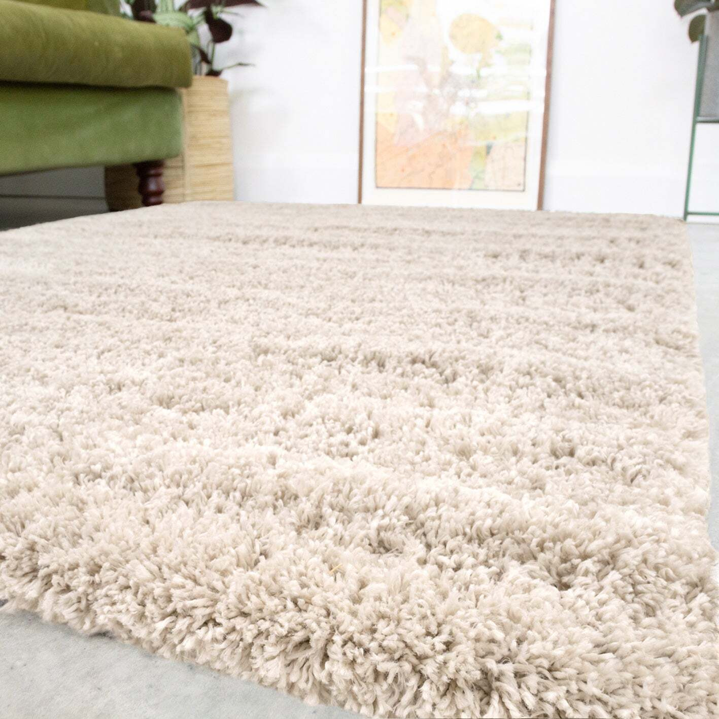 Super Soft Luxury Light Beige Shaggy Rug - Aspen - 60cm x 110cm by ...