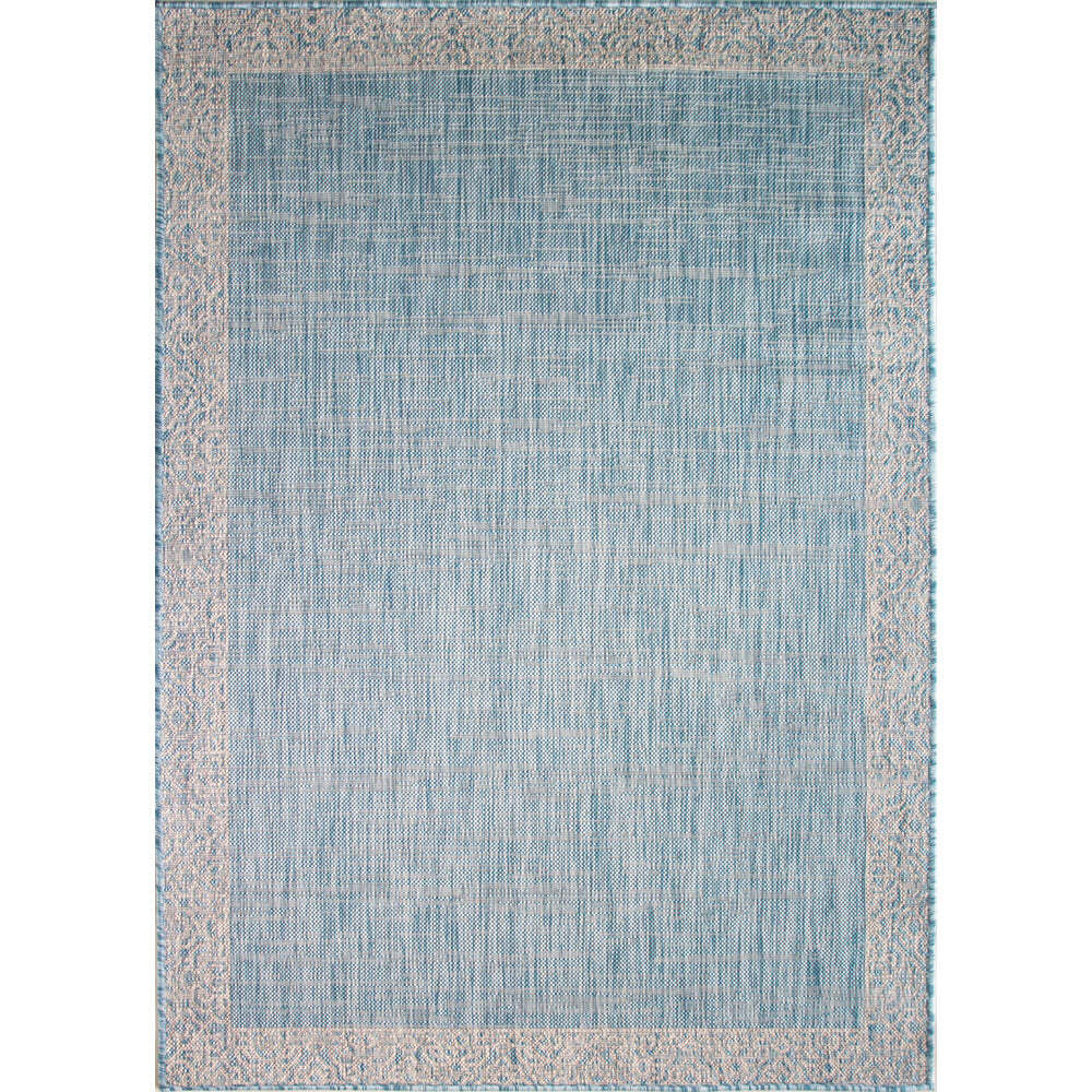 Aqua Border Outdoor Rug - Habitat - 60cm x 110cm by Kukoon | ufurnish.com