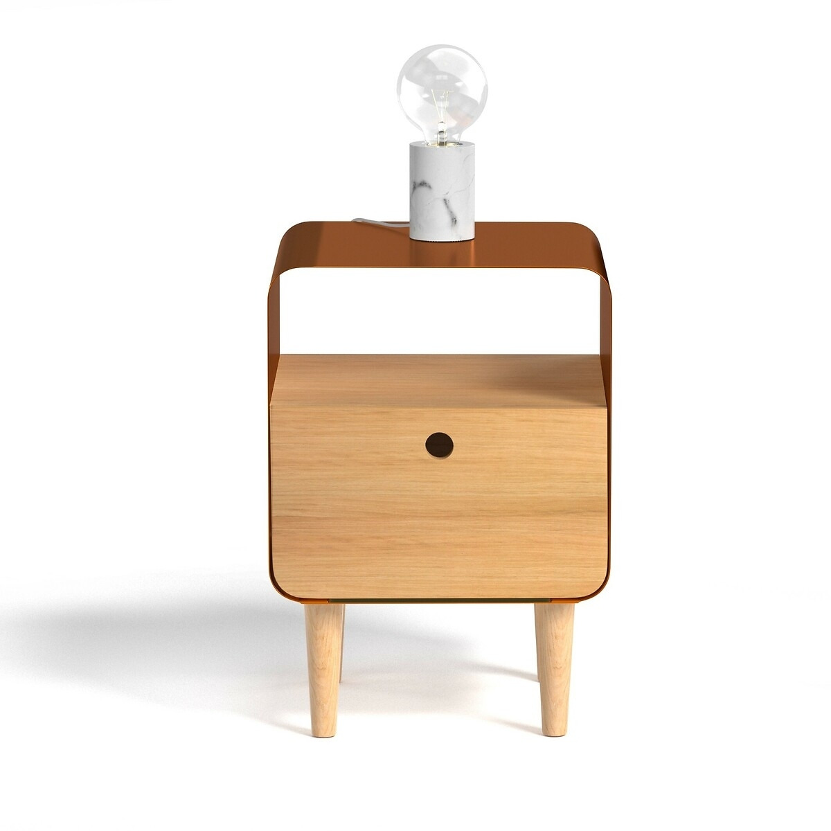 Jimi Wood & Metal Bedside Table by La Redoute | ufurnish.com