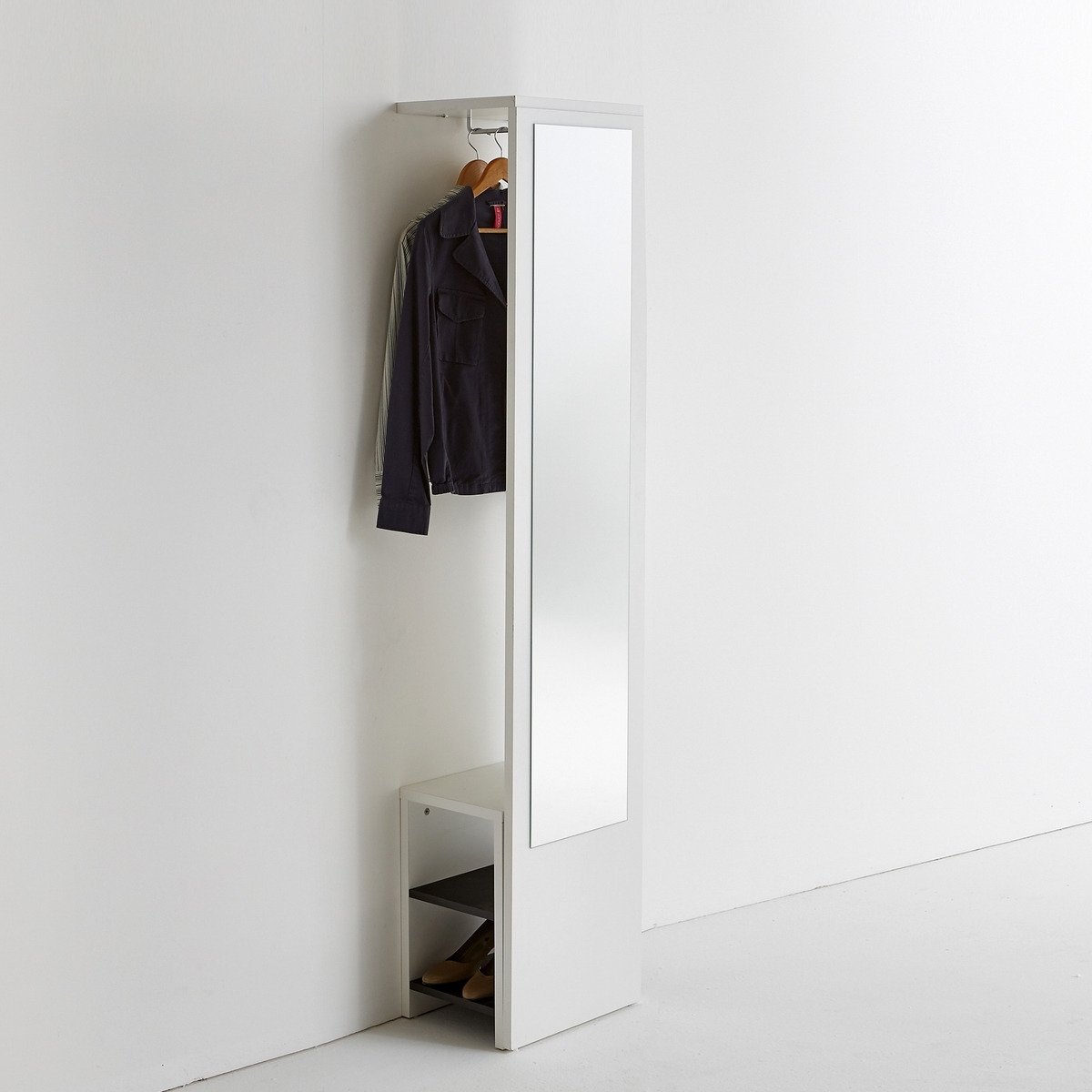 Reynal Wall-Mounted Coat Rack with Mirror and Shoe-Tidy by La Redoute ...