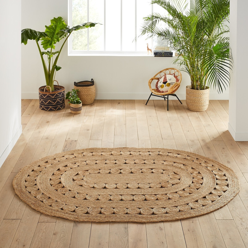 Aftas Oval Jute Rug by La Redoute | ufurnish.com
