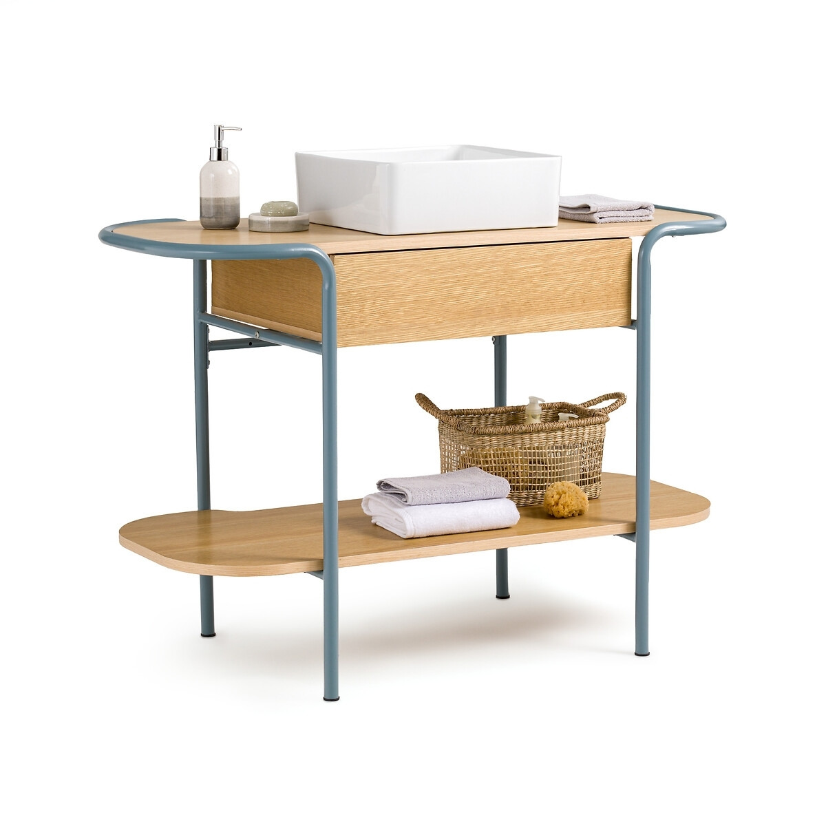 Oniw Oak and Metal Vanity Unit by La Redoute | ufurnish.com