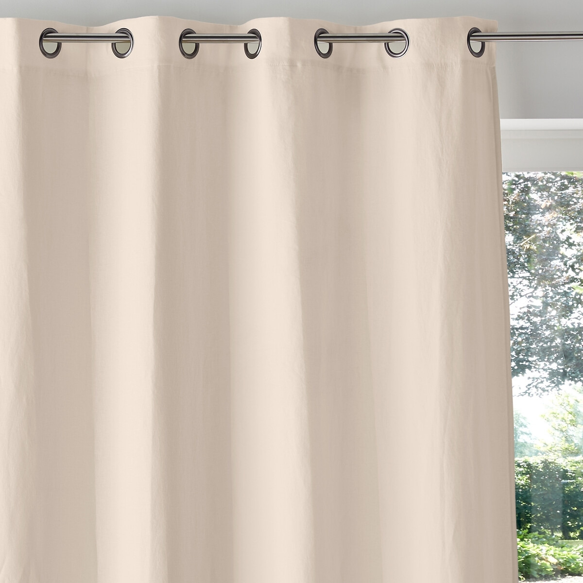 Onega 100% Washed Linen Eyelet Blackout Radiator Curtain by La Redoute ...