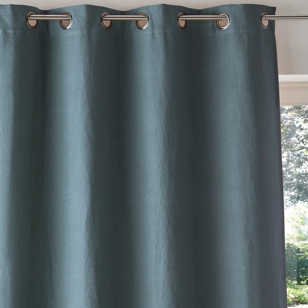 Onega 100% Washed Linen Eyelet Blackout Radiator Curtain by La Redoute ...