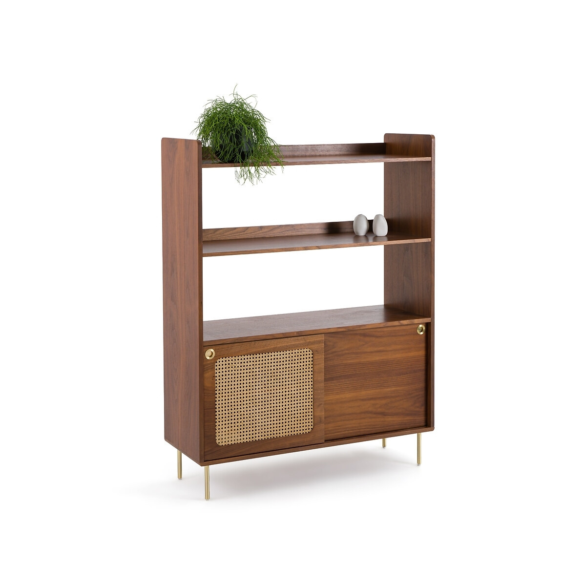 Redpop Walnut & Cane Bookcase by La Redoute | ufurnish.com