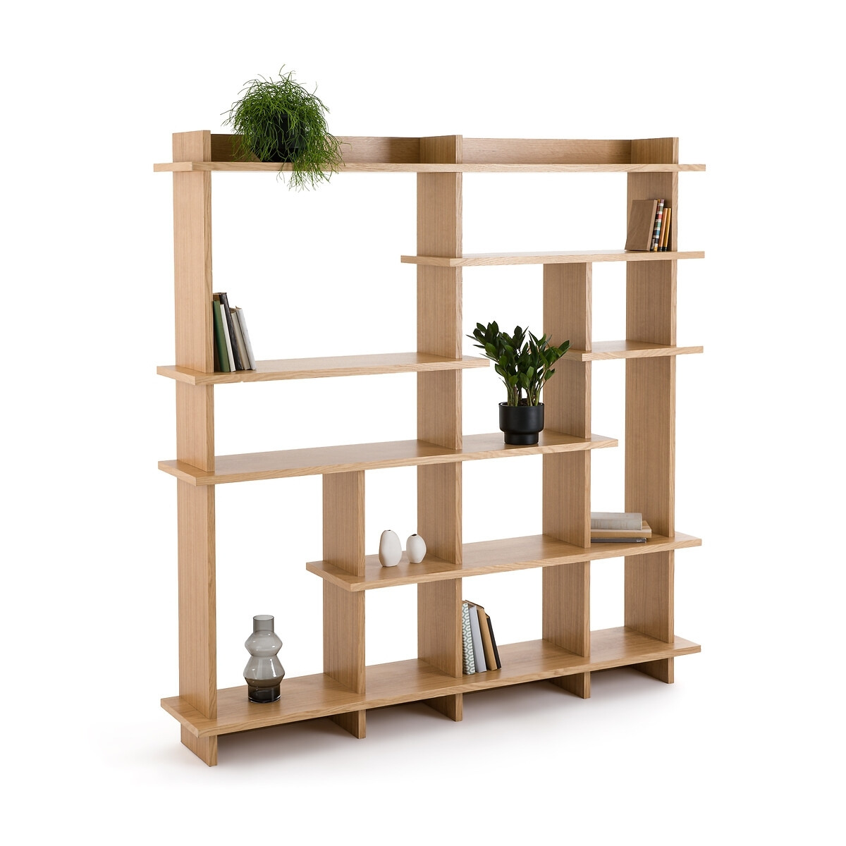 Orga Large Asymmetrical Oak Bookcase by La Redoute | ufurnish.com