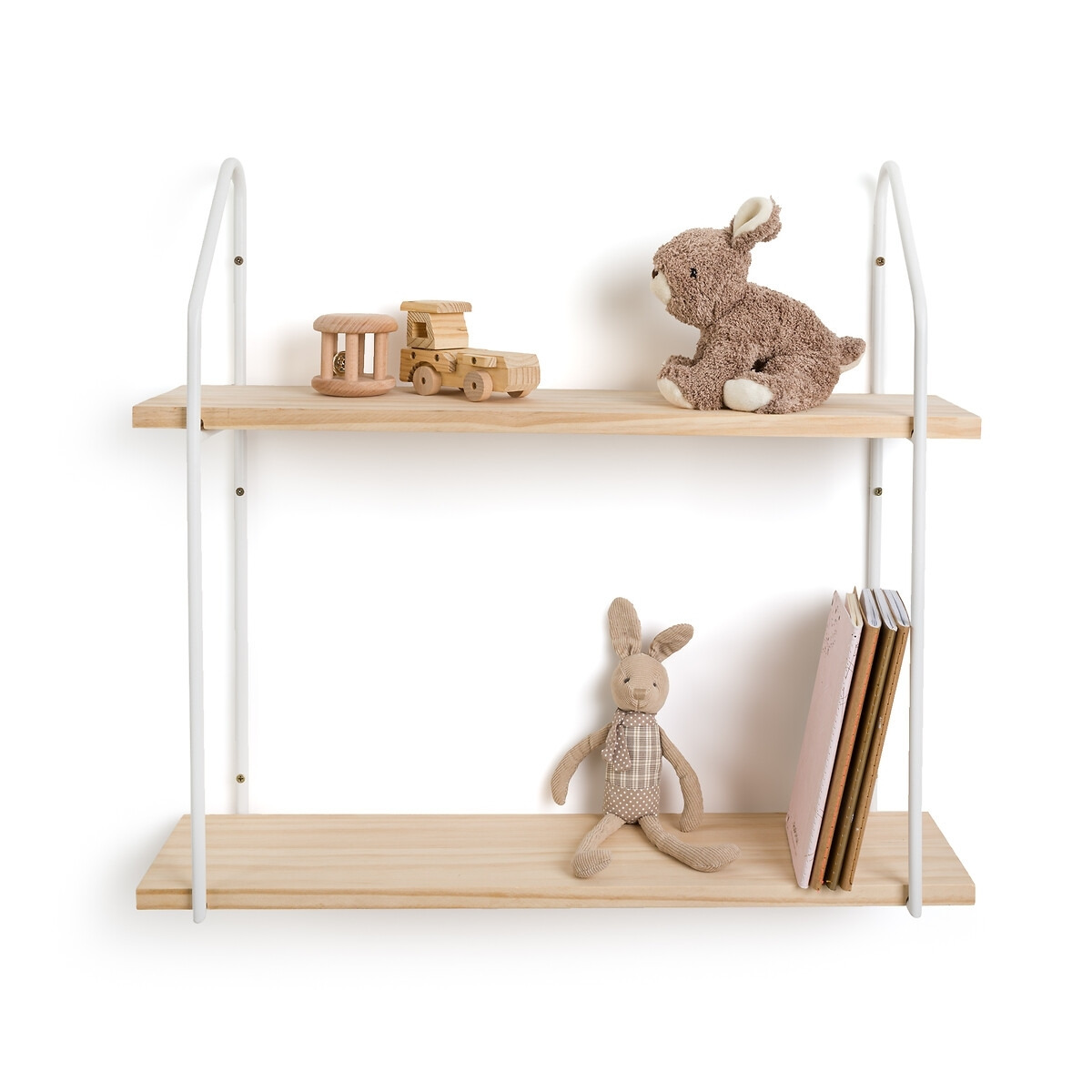 Vinto 65cm Double Wood & Metal Wall Shelf by La Redoute | ufurnish.com