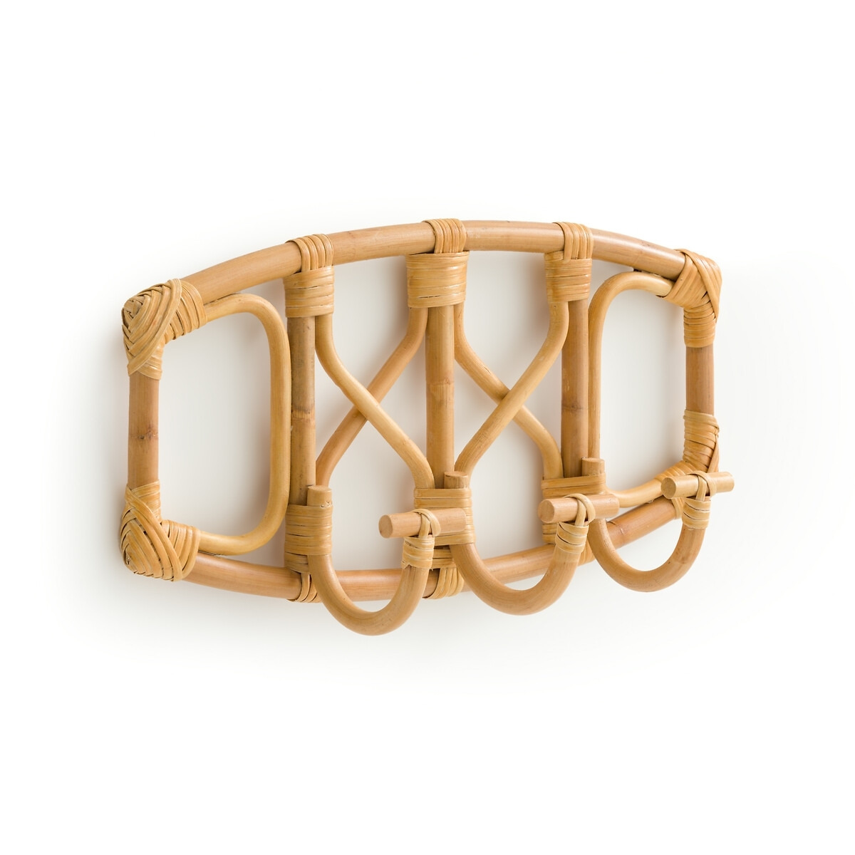 Malu Rattan 3-Hook Coat Rack by La Redoute | ufurnish.com